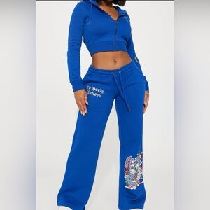 Ed Hardy | Pants & Jumpsuits | Ed Hardy Blue Set With Beautiful Designs ...